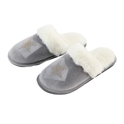 China Fashion Winter Women Slipper Shoes Flannel Faux Fur Pentagram  Indoor for sale