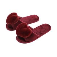 China Spring Faux Fur  Slipper Shoes Women New Style Plush Slipper Shoes Red  Indoor for sale