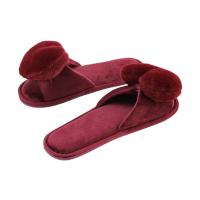 China Spring Faux Fur  Slipper Shoes Women New Style Plush Slipper Shoes Red  Indoor for sale