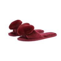 China Spring Faux Fur  Slipper Shoes Women New Style Plush Slipper Shoes Red  Indoor for sale