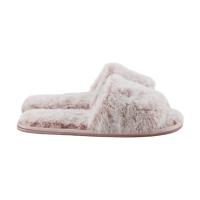 China Comfy Fur Women Slipper Shoes Pink Plush Indoor Bedroom Open Toe for sale