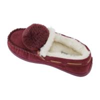China Memory Foam Flat  Slippers Suede Faux Fur Lined Indoor Outdoor Flat Shoes for sale