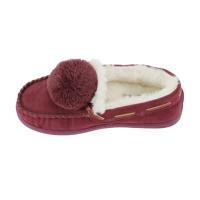China Memory Foam Flat  Slippers Suede Faux Fur Lined Indoor Outdoor Flat Shoes for sale