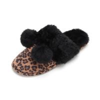 China Leopard soft fluffy faux fur slippers for ladies soft tpr sole warm women house indoor slippers for sale