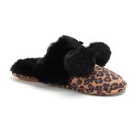 China Leopard soft fluffy faux fur slippers for ladies soft tpr sole warm women house indoor slippers for sale
