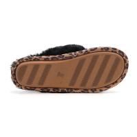 China Leopard soft fluffy faux fur slippers for ladies soft tpr sole warm women house indoor slippers for sale