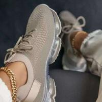 China Summer 2022 designer new Breathable Lace up Running Ladies Sneaker trendy mesh large size Women's Casual Shoes for sale