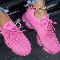 China Summer 2022 designer new Breathable Lace up Running Ladies Sneaker trendy mesh large size Women's Casual Shoes for sale