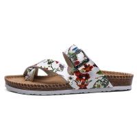 China Comfortable faux suede Strap Ladies Flat Slipper Leather Cork tpr Sole Flip Flops Slippers home slippers outdoor for sale