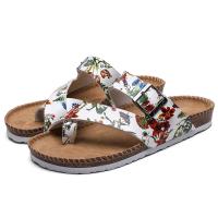 China Comfortable faux suede Strap Ladies Flat Slipper Leather Cork tpr Sole Flip Flops Slippers home slippers outdoor for sale