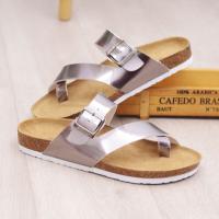 China Comfortable faux suede Strap Ladies Flat Slipper Leather Cork tpr Sole Flip Flops Slippers home slippers outdoor for sale