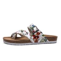 China Comfortable faux suede Strap Ladies Flat Slipper Leather Cork tpr Sole Flip Flops Slippers home slippers outdoor for sale