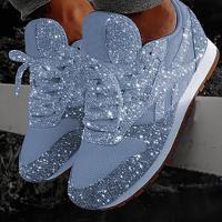 China New sports footwear women breathable lace-up running rhinestones Casual sneakers factory wholesale Walking Style Shoes for sale