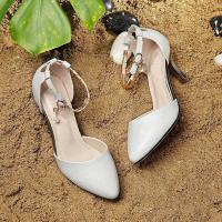 China Little Girls Ankle Strap new style summer versatile sandals Pu upper Elegant Pink high heels shoes for women for sale