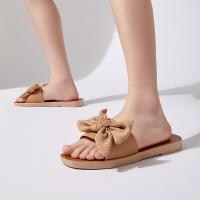 China Elegant flat outdoor shoes summer bowknot PVC sole casual lady fashion woman slippers wholesale Other Sandals for sale