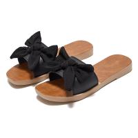 China Elegant flat outdoor shoes summer bowknot PVC sole casual lady fashion woman slippers wholesale Other Sandals for sale