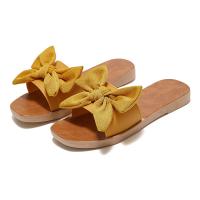 China Elegant flat outdoor shoes summer bowknot PVC sole casual lady fashion woman slippers wholesale Other Sandals for sale