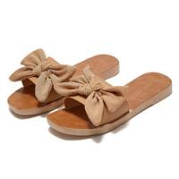 China Elegant flat outdoor shoes summer bowknot PVC sole casual lady fashion woman slippers wholesale Other Sandals for sale