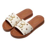 China Fashionable non-slip women slippers 2022 summer new soft Breathable cute bear vamp out wear comfortable flat sandals for sale