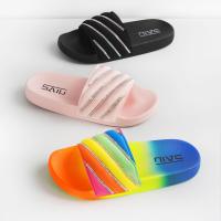 China High quality lady rainbow color custom soft women PVC material slippers lightweight out wear sandals wholesale cloud slides for sale
