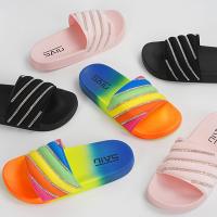 China High quality lady rainbow color custom soft women PVC material slippers lightweight out wear sandals wholesale cloud slides for sale