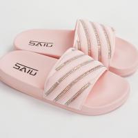China High quality lady rainbow color custom soft women PVC material slippers lightweight out wear sandals wholesale cloud slides for sale