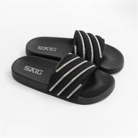 China High quality lady rainbow color custom soft women PVC material slippers lightweight out wear sandals wholesale cloud slides for sale