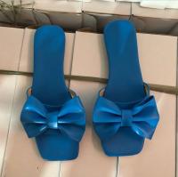 China 2022 designer slippers cute fashion big bowknot upper summer outdoor shoes non-slip comfortable women sandals Flats for sale