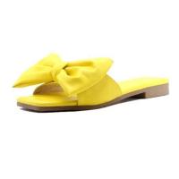 China 2022 designer slippers cute fashion big bowknot upper summer outdoor shoes non-slip comfortable women sandals Flats for sale