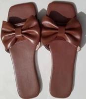 China 2022 designer slippers cute fashion big bowknot upper summer outdoor shoes non-slip comfortable women sandals Flats for sale