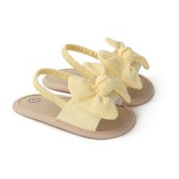 China 2022 Elastic Summer toddler Bowknot flat sandals Kids cute style Baby Girls Slippers new design children's shoes for sale