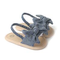 China 2022 Elastic Summer toddler Bowknot flat sandals Kids cute style Baby Girls Slippers new design children's shoes for sale