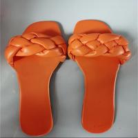 China New Arrivals female solid color Wholesale Popular Unique Womens flat Sandals woven summer Slides slippers for sale