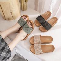 China Custom Simple style slippers Breathable mesh solid color outdoor lady shoes slides summer sandals women for sale