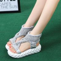 China Sandals ladies summer thick sole hot selling open toe casual shoes fashion comfortable woven women slippers for sale