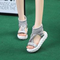China Sandals ladies summer thick sole hot selling open toe casual shoes fashion comfortable woven women slippers for sale