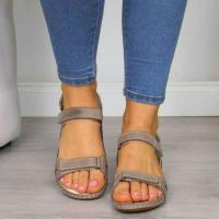 China Summer breathable beach outdoor shoes comfortable open toe solid color women slippers large size flat sandals for sale