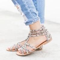 China Large size beach casual shoes lady 2022 summer rubber sole slippers new Roman style sandals for women and ladies for sale