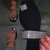 China 2022 new fashion trend beach shoes rhinestone summer sandals women flat non-slip slippers slides womens fashion shoes unique for sale