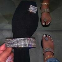 China 2022 new fashion trend beach shoes rhinestone summer sandals women flat non-slip slippers slides womens fashion shoes unique for sale