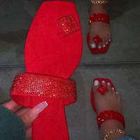 China 2022 new fashion trend beach shoes rhinestone summer sandals women flat non-slip slippers slides womens fashion shoes unique for sale
