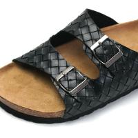 China Solid Color Stylish Ladies Sandals Braided Female Double Straps  Casual for sale