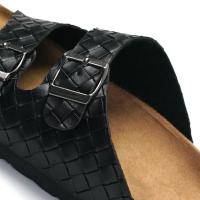China Solid Color Stylish Ladies Sandals Braided Female Double Straps  Casual for sale