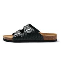 China Solid Color Stylish Ladies Sandals Braided Female Double Straps  Casual for sale