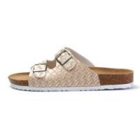 China Solid Color Stylish Ladies Sandals Braided Female Double Straps  Casual for sale