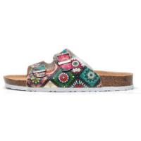 China Summer Ladies Stylish Ladies Sandals Thick Leather  Metal Double Button for sale