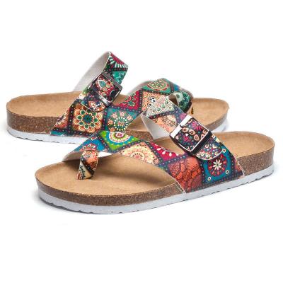 China Thick Leather Summer Women Candy Color Sandals With Adjustable Metal Clasp Rubber for sale