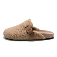 China 2021 Autumn New Plush Slippers Lady Flat Outer Wear Slippers Winter Comfortable Girs Fashion sherpa Slippers casual shoes woman for sale