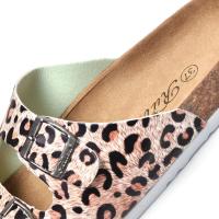 China Wholesale 2021 summer new ladies slippers Leopard Printed Cork Sole Two Straps Portable Cork slippers casual shoes woman for sale