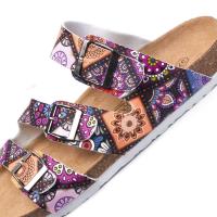 China 2021 summer women sandals adjustable metal buckle three straps colorful slippers with ankle strap beach sandals for sale